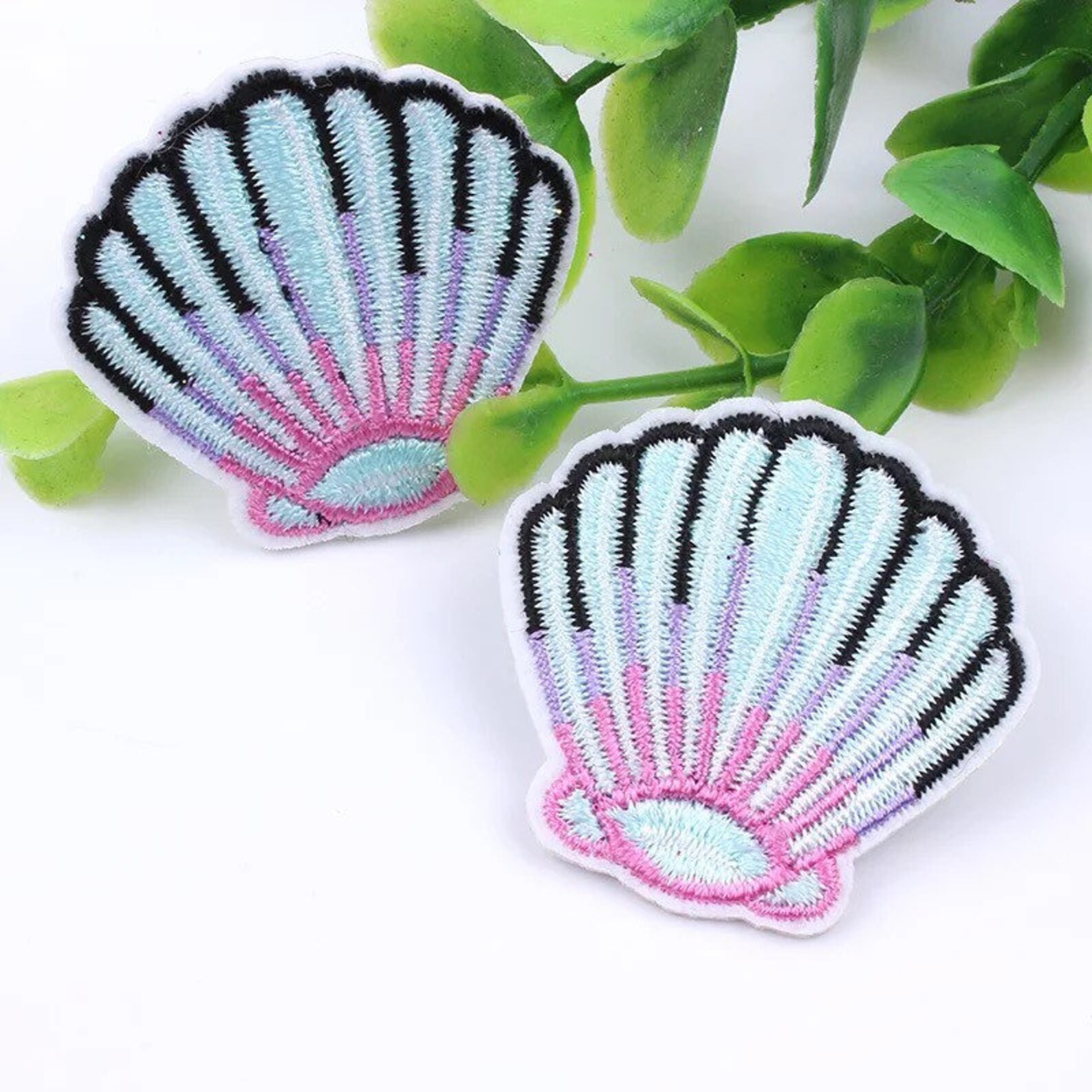 Seashell Patch, Iron on Shell, Iron on Patches, 38mm Shell Appliqué ...