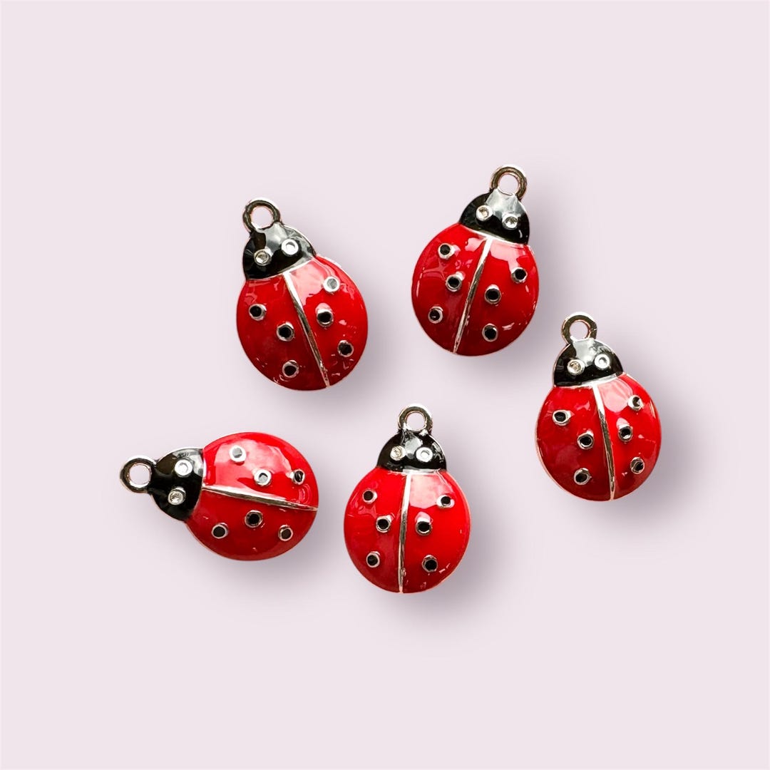 Ladybird Enamel Charms, Enamel Ladybug Charms, 22mm Ladybird Pendant ...