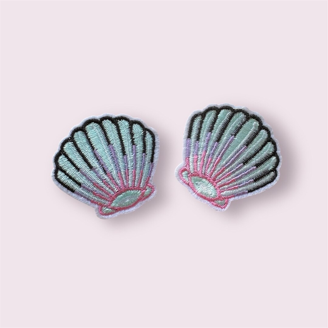 Seashell Patch, Iron on Shell, Iron on Patches, 38mm Shell Appliqué ...