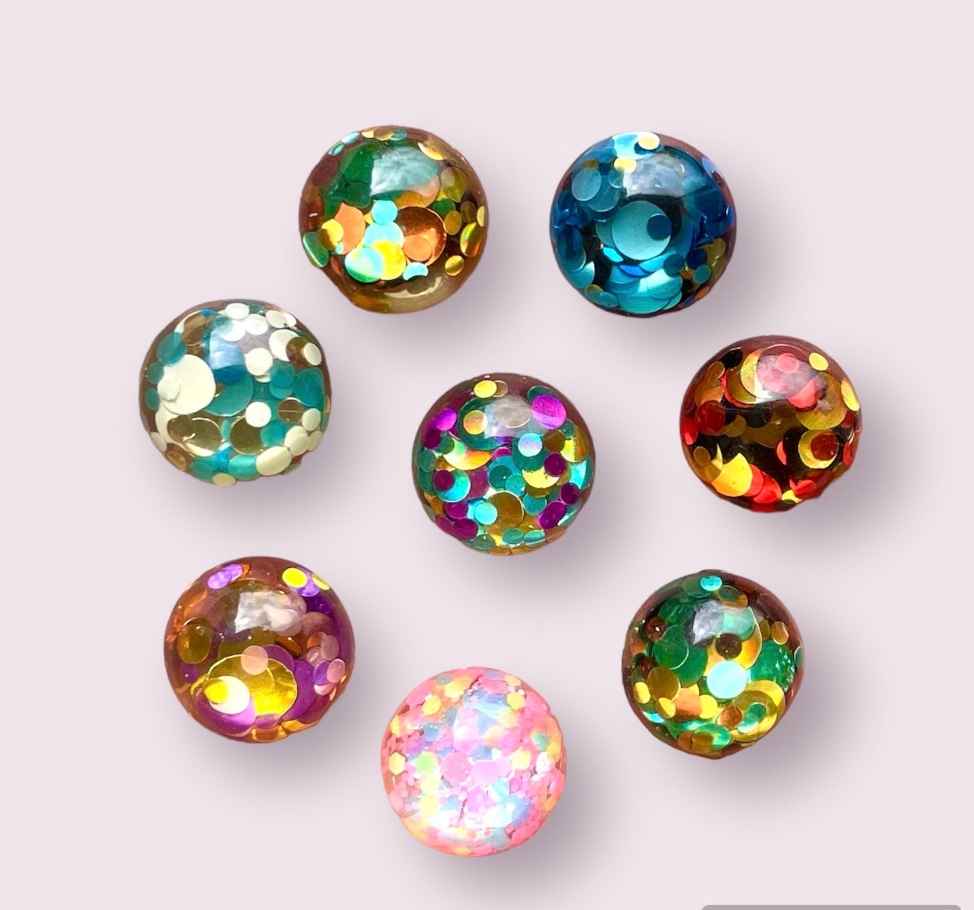 Round Glitter Filled Cabochons, 12mm Resin Flat Back Embellishments ...