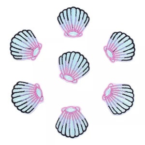Seashell Patch, Iron on Shell, Iron on Patches, 38mm Shell Appliqué ...
