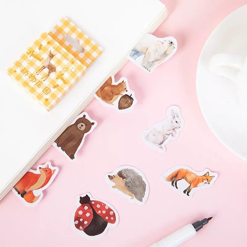 Animal Stickers Paper Craft Stickers Scrapbook Stickers - Etsy UK