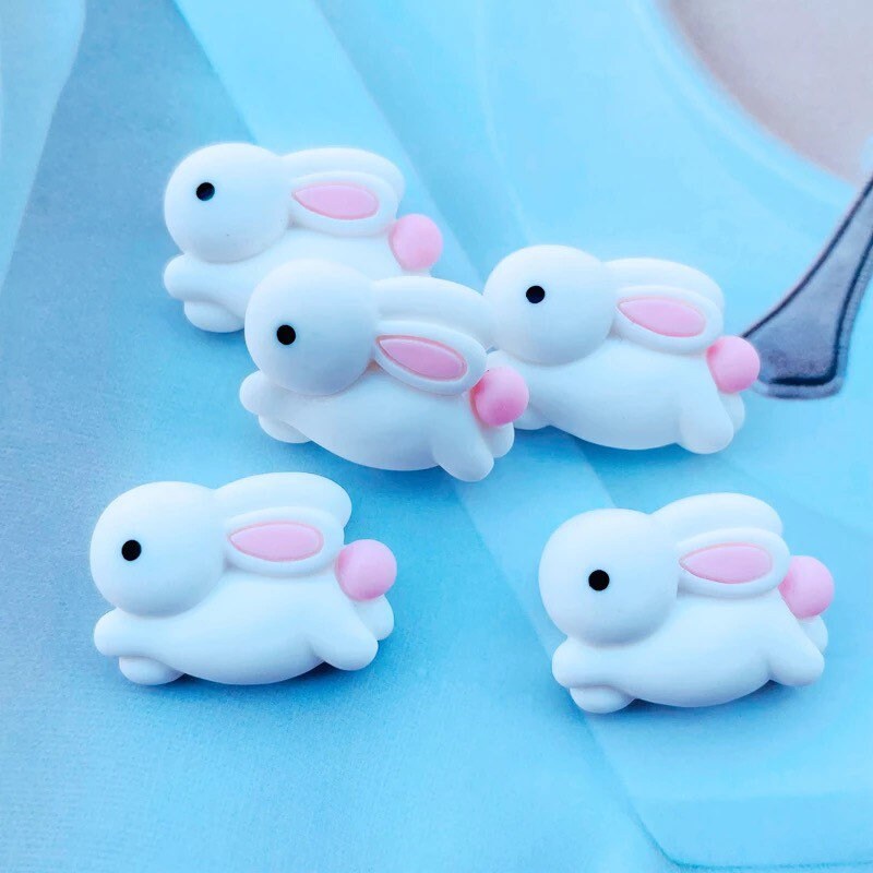 Rabbit Resin Embellishments White 24mm Rabbit Craft - Etsy UK
