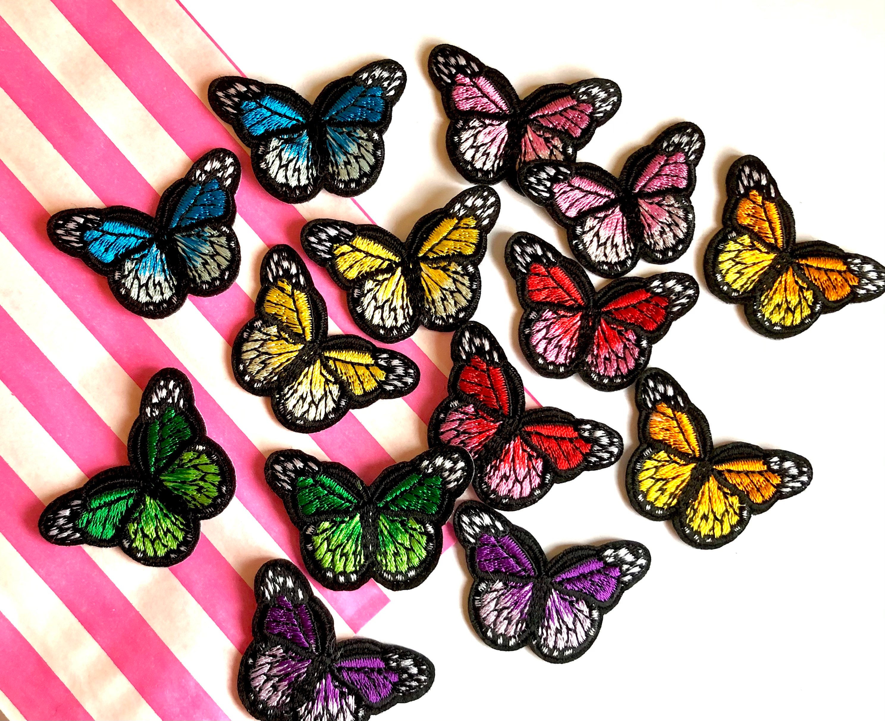 Pink Butterfly Mini Patches X 2 Iron on Embroidered Butterfly - Etsy