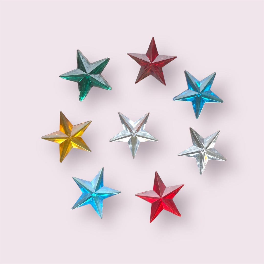Star Acrylic Cabochons, Mixed 13mm Flat Back Star Cabochon, Star Shaped ...