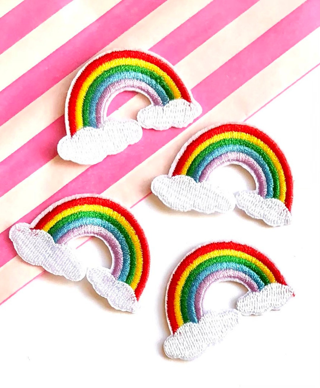 Rainbow Iron on Patch, Embroidered Rainbow Patch, 56mm Rainbow Patch ...