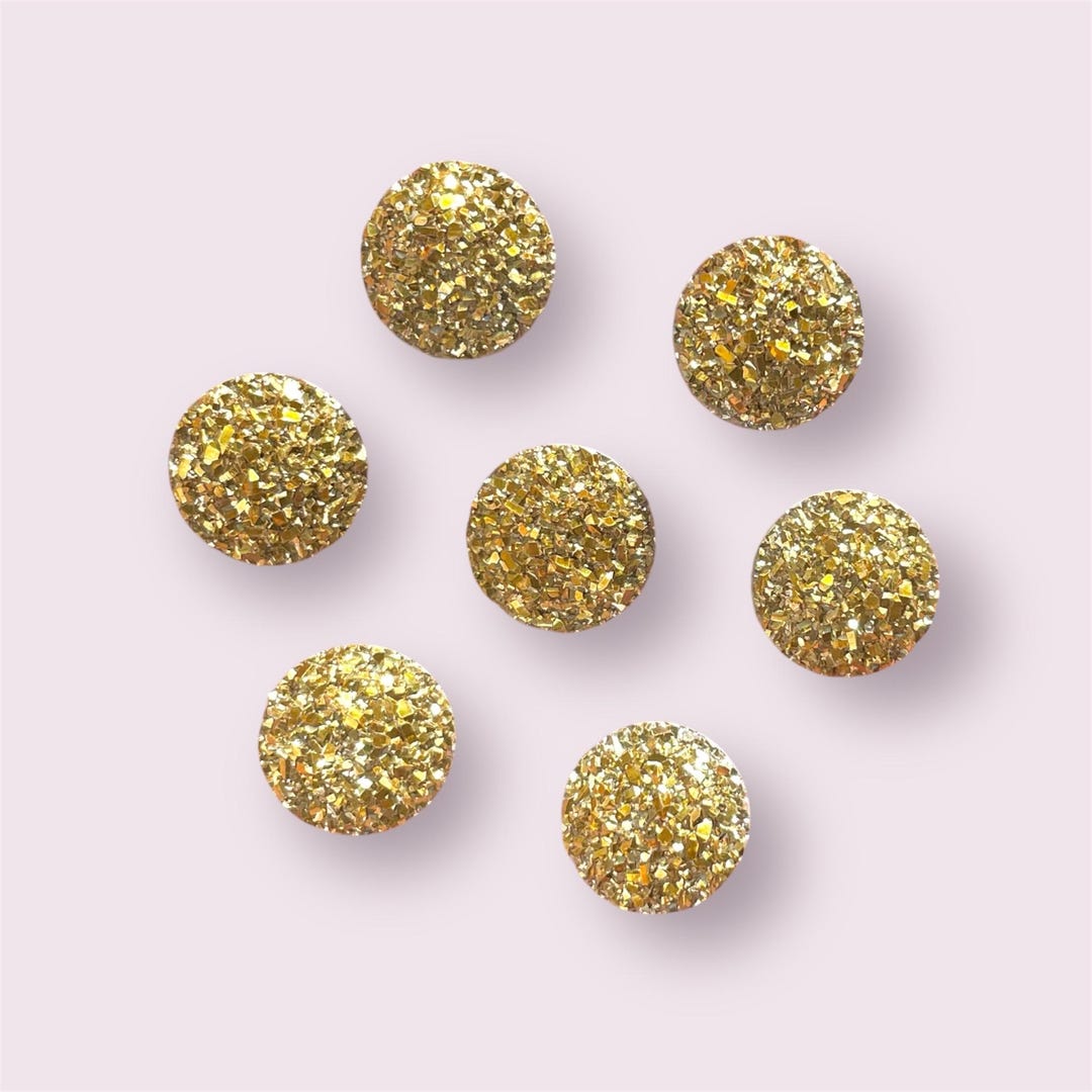 Round Resin Gold Cabochons, 10mm Flat Back Rhinestone Embellishments ...