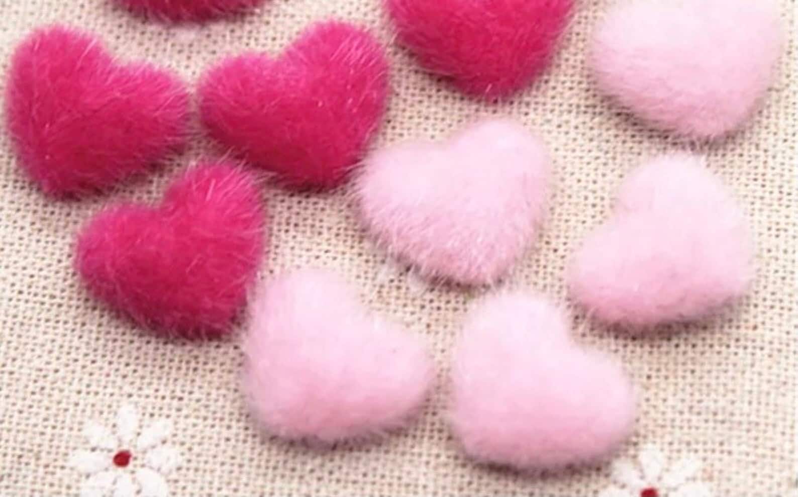 Fluffy Heart Embellishments Pink 17mm Hearts Flat Back Heart - Etsy UK