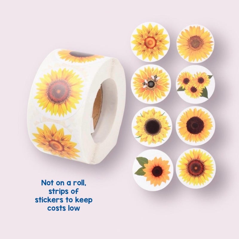Sunflower Label Stickers - Etsy UK