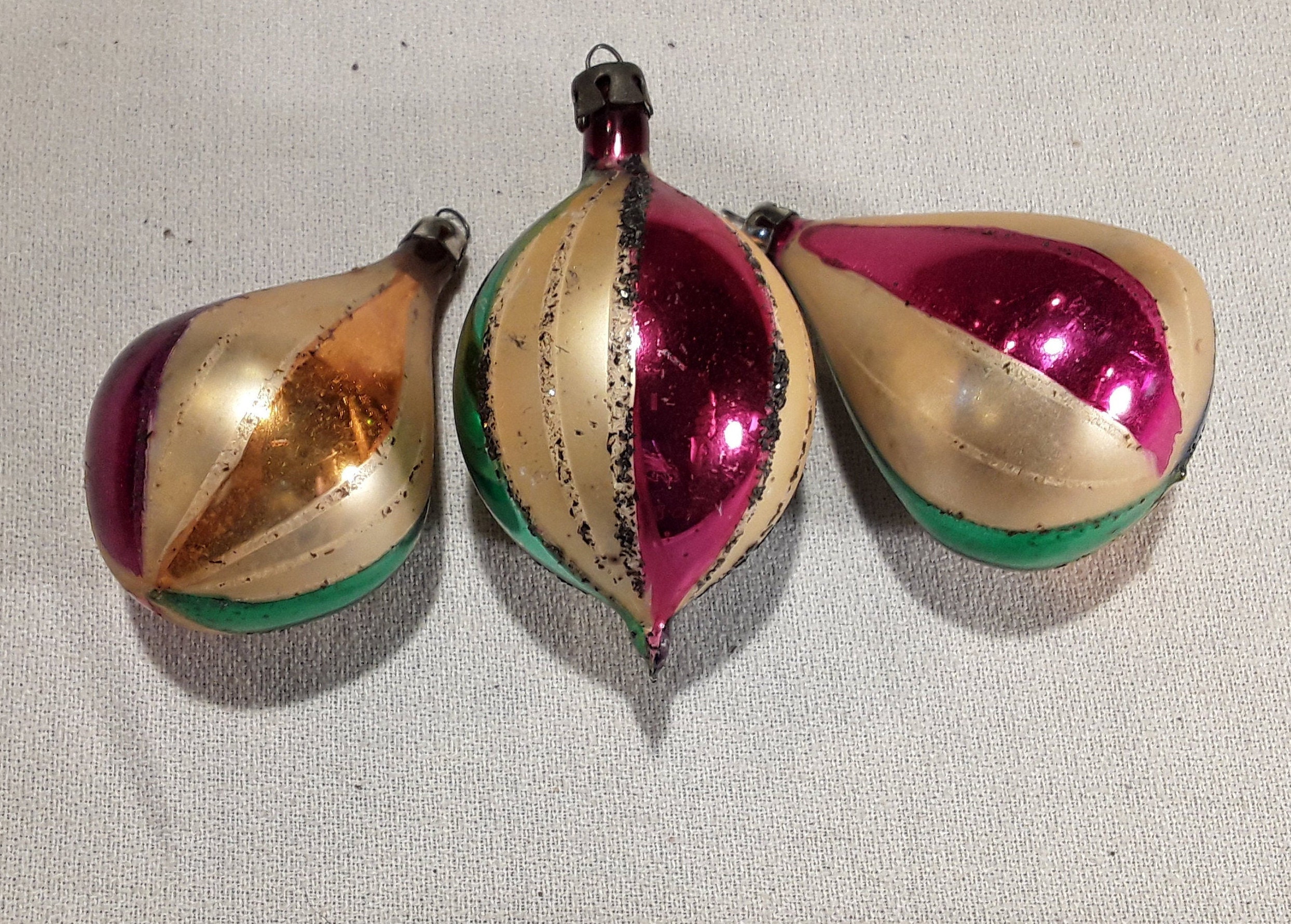 Vintage Blown Glass Balloon Christmas Ornament, Panel Painted, Poland ...