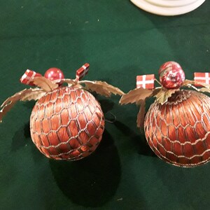 Satin Mesh Wrapped Orange Styro Christmas Ornaments, With Dresden Style ...