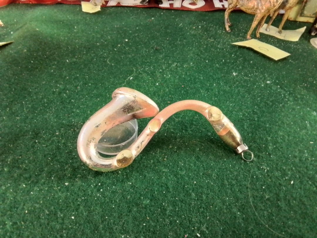 Vintage Blown Pink Glass Saxophone Musical Instrument Christmas ...