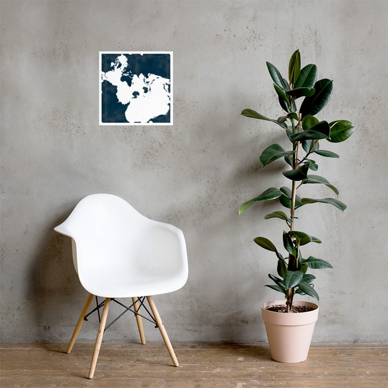 The Spilhaus World Ocean Map in a Square Projection Poster - World Fish ...