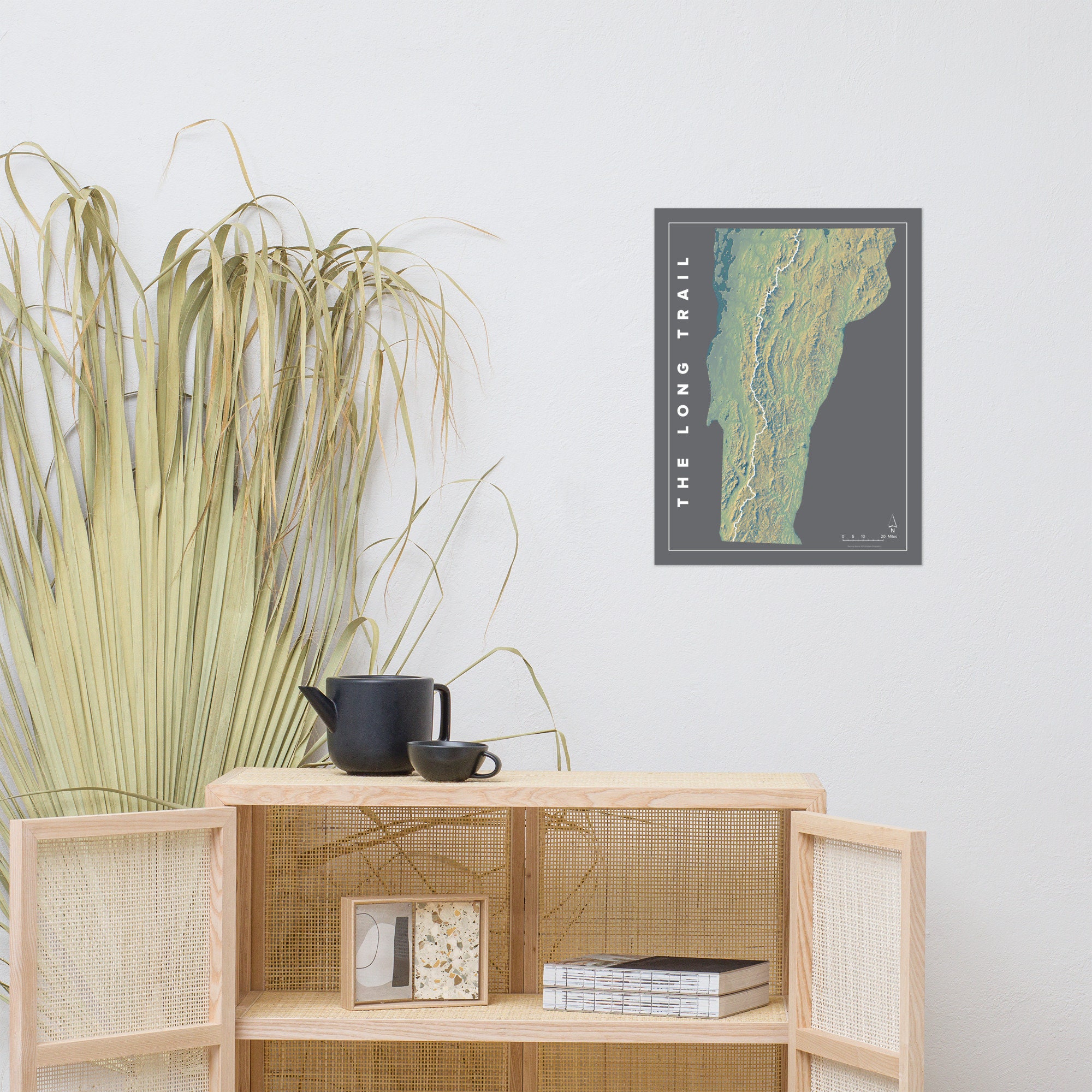 The Long Trail Map LT Trail Map Vermont Topographic Relief Map two ...