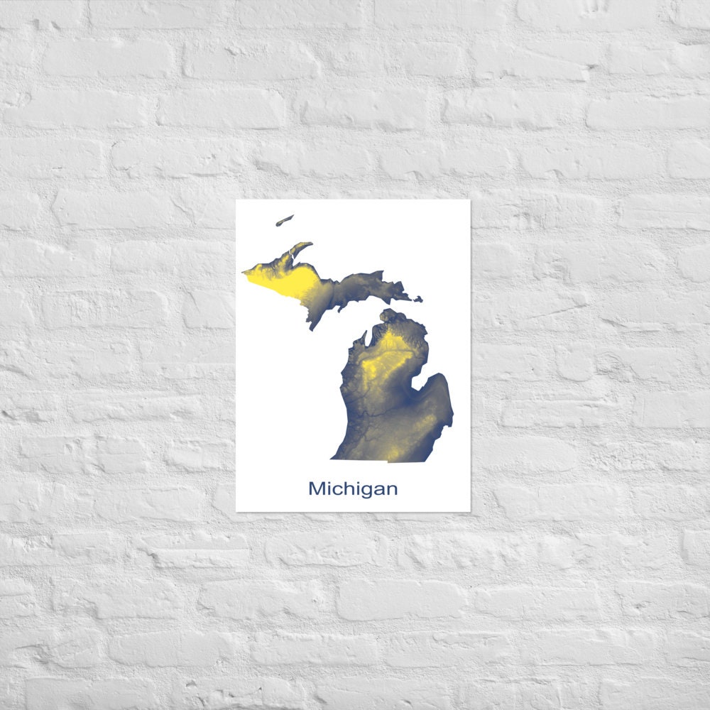 Map of Michigan - Michigan Map Poster - Michigan Map Print, Available ...
