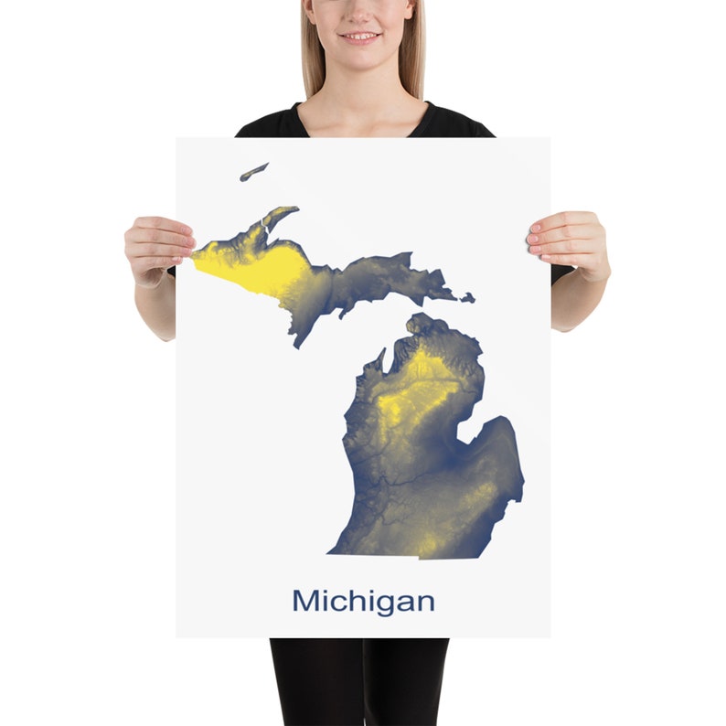 Map of Michigan - Michigan Map Poster - Michigan Map Print, Available ...
