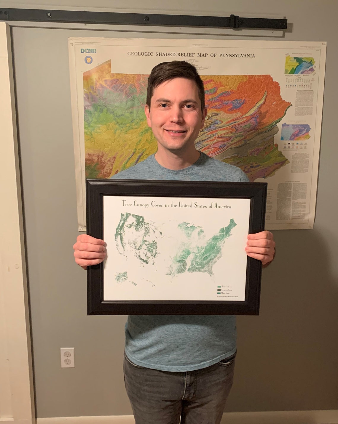 United States Tree Cover Map Poster - Etsy