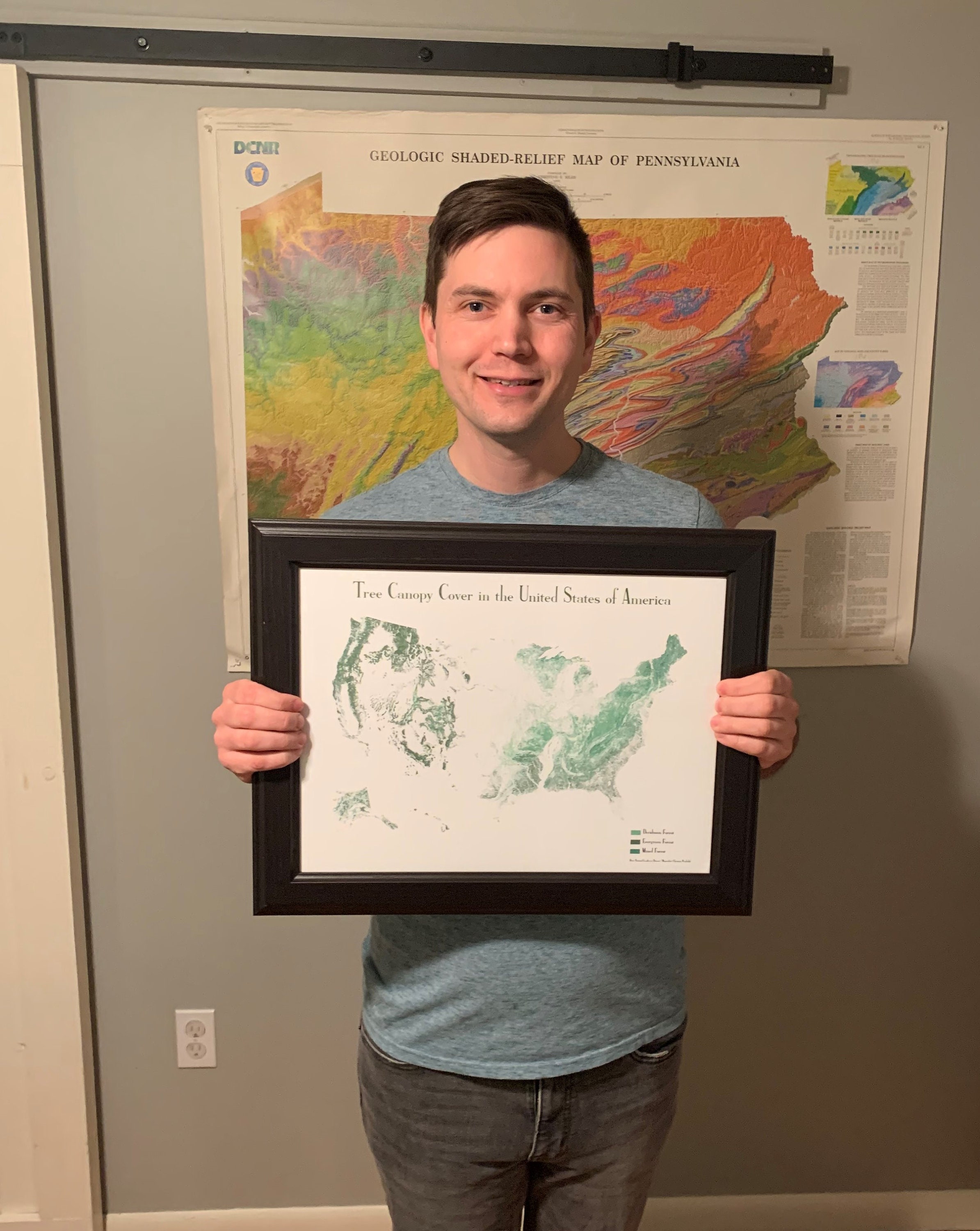 United States Tree Cover Map Poster - Etsy