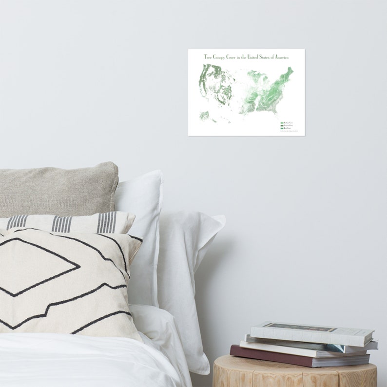United States Tree Cover Map Poster - Etsy