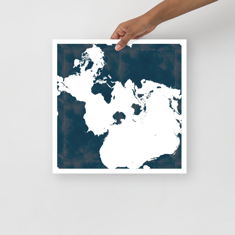 The Spilhaus World Ocean Map in a Square Projection Poster - Etsy