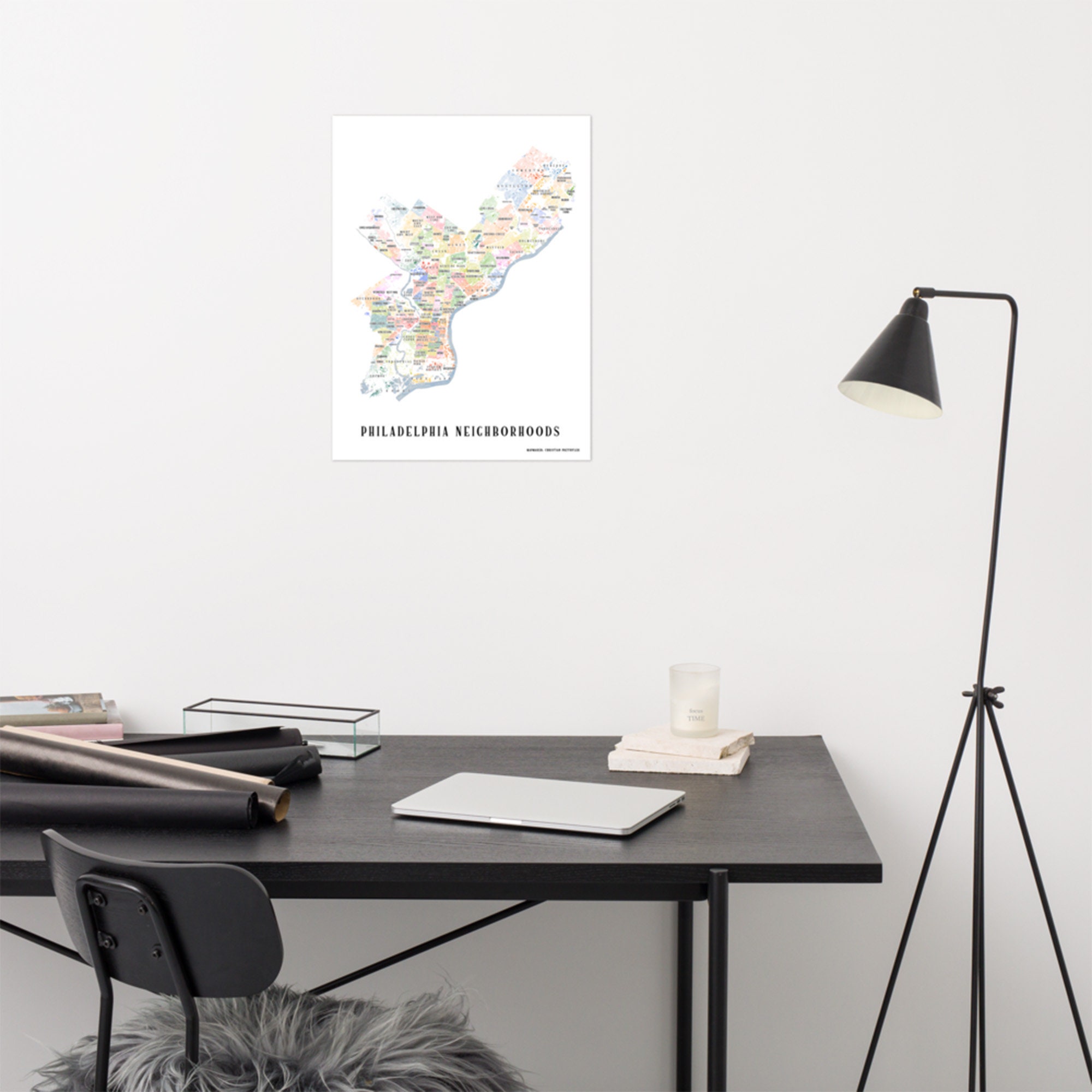 Vibrant Philadelphia Neighborhoods Map Poster | the City of Brotherly ...