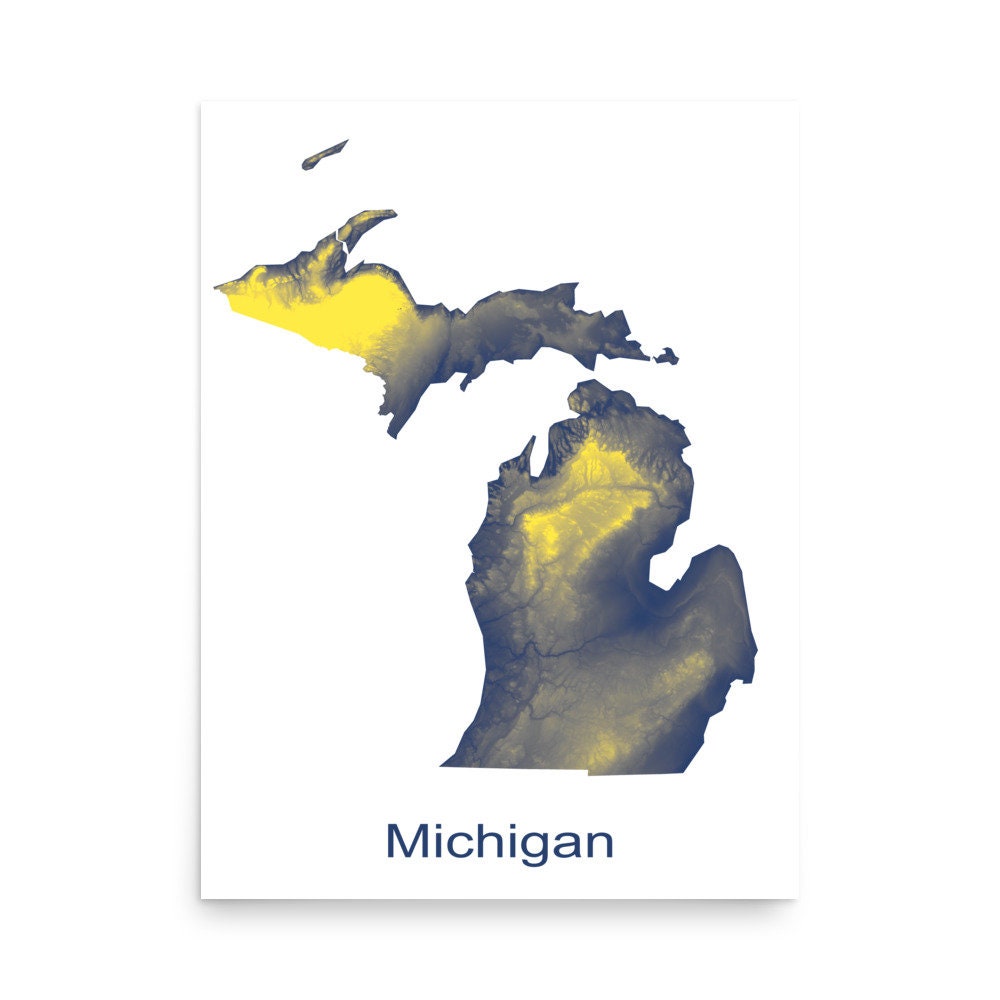 Map of Michigan - Michigan Map Poster - Michigan Map Print, Available ...