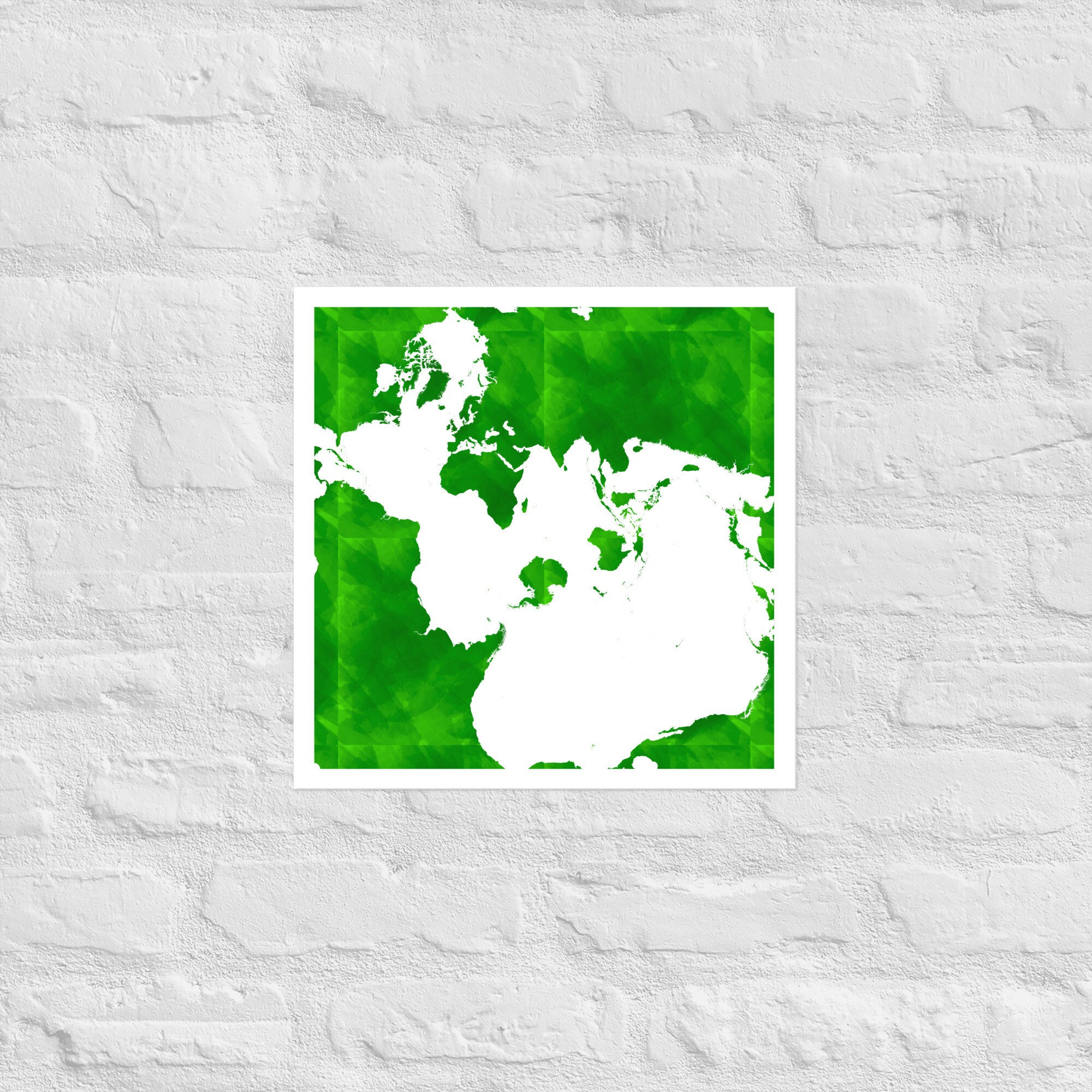 The Spilhaus World Ocean Map in a Square Projection Poster green Fish ...