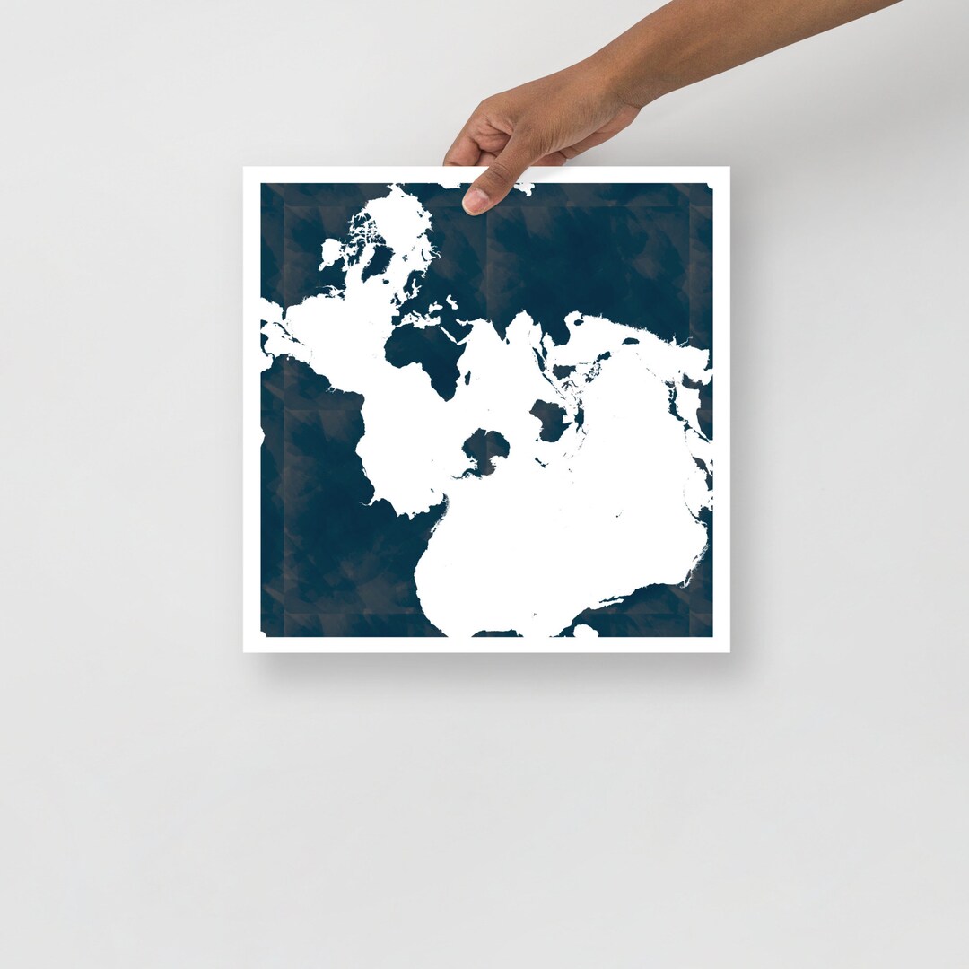 The Spilhaus World Ocean Map in a Square Projection Poster - Etsy