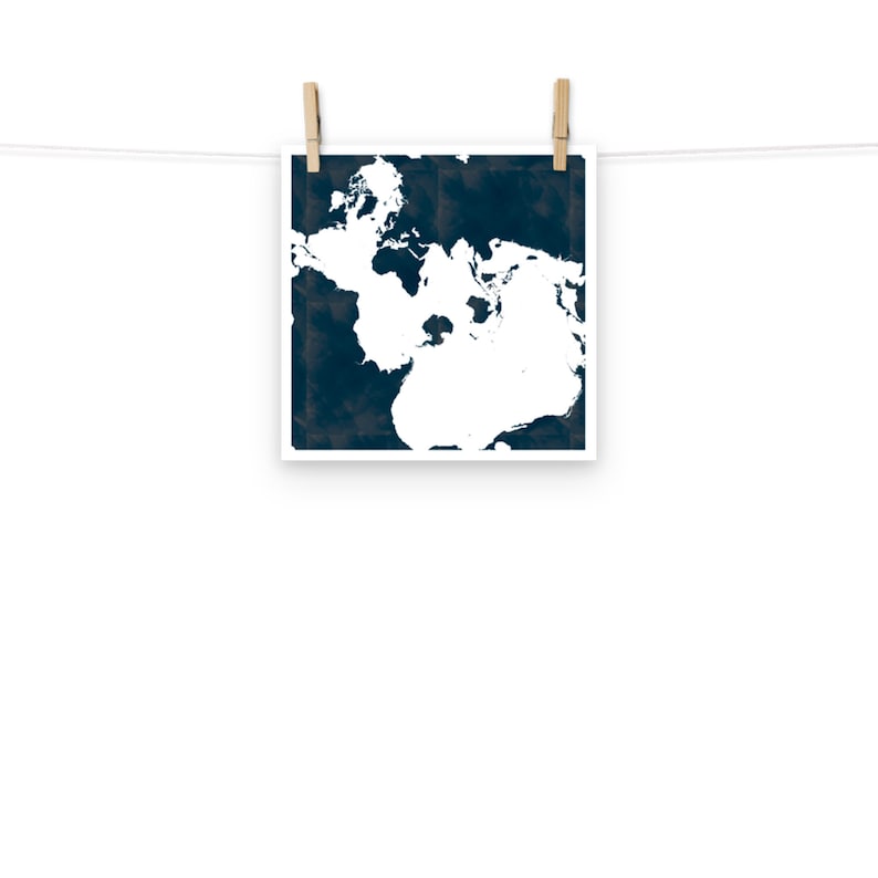 The Spilhaus World Ocean Map in a Square Projection Poster World Fish ...