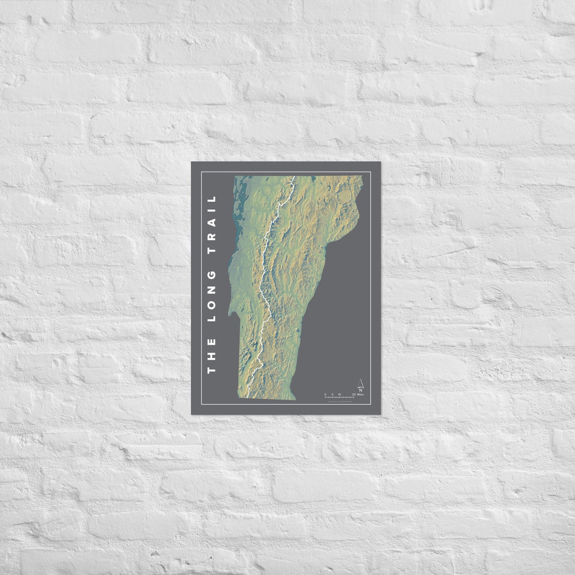 Vermont Long Trail Map - Topographic Relief Art Print - Etsy