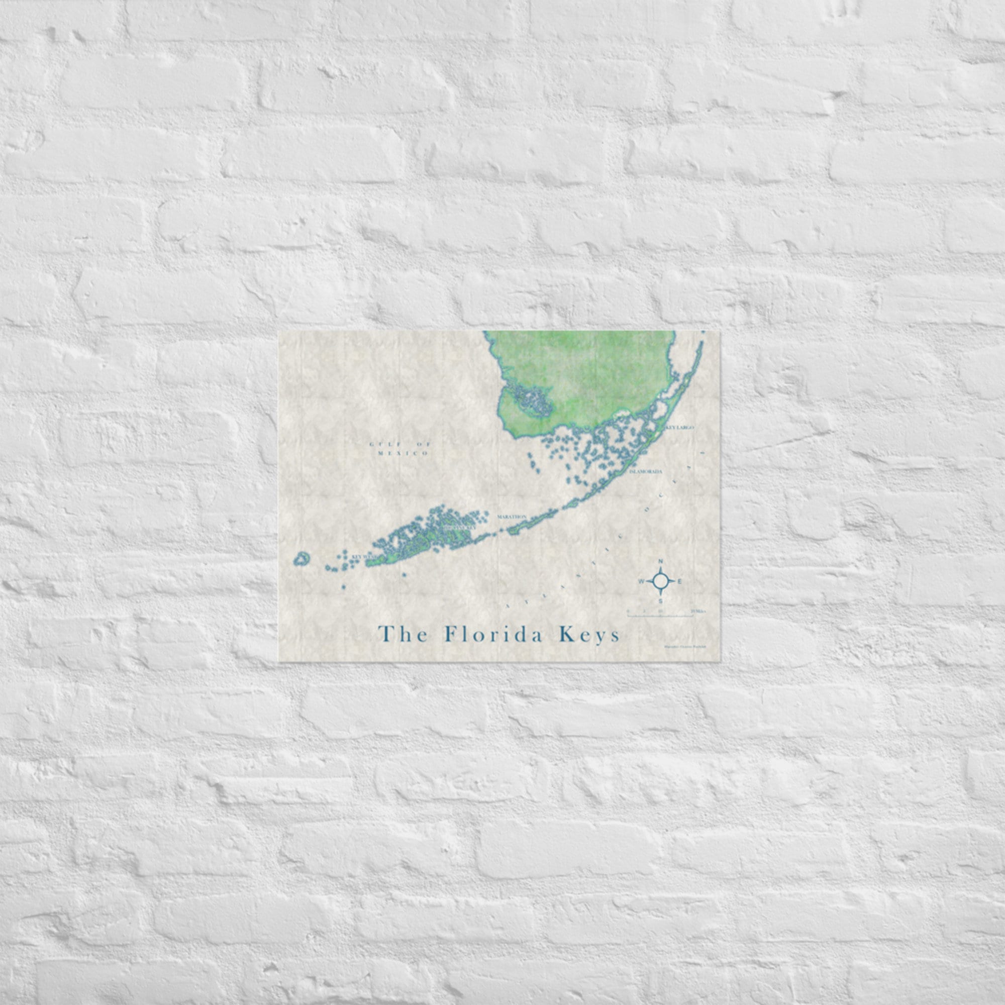 The Florida Keys Map - Vintage Style Island Map (available in Multiple ...