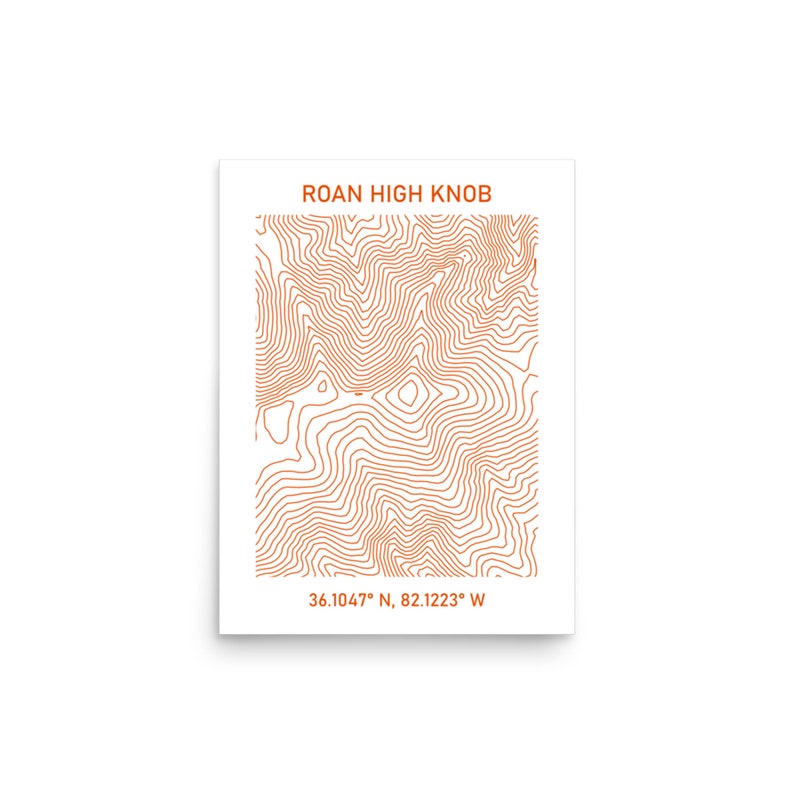 Map of Roan Mountain - Roan High Knob Contours and Coordinates Map (36. ...