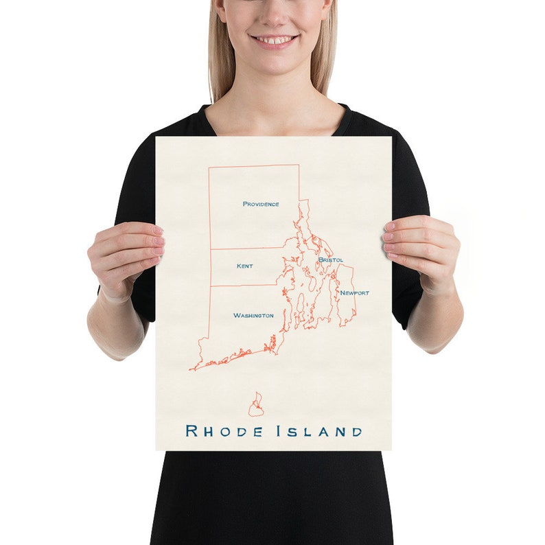 Rhode Island Counties Map - Etsy