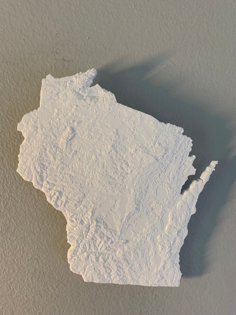 3D Printed Topographic Map of Wisconsin Wisconsin Map Map - Etsy