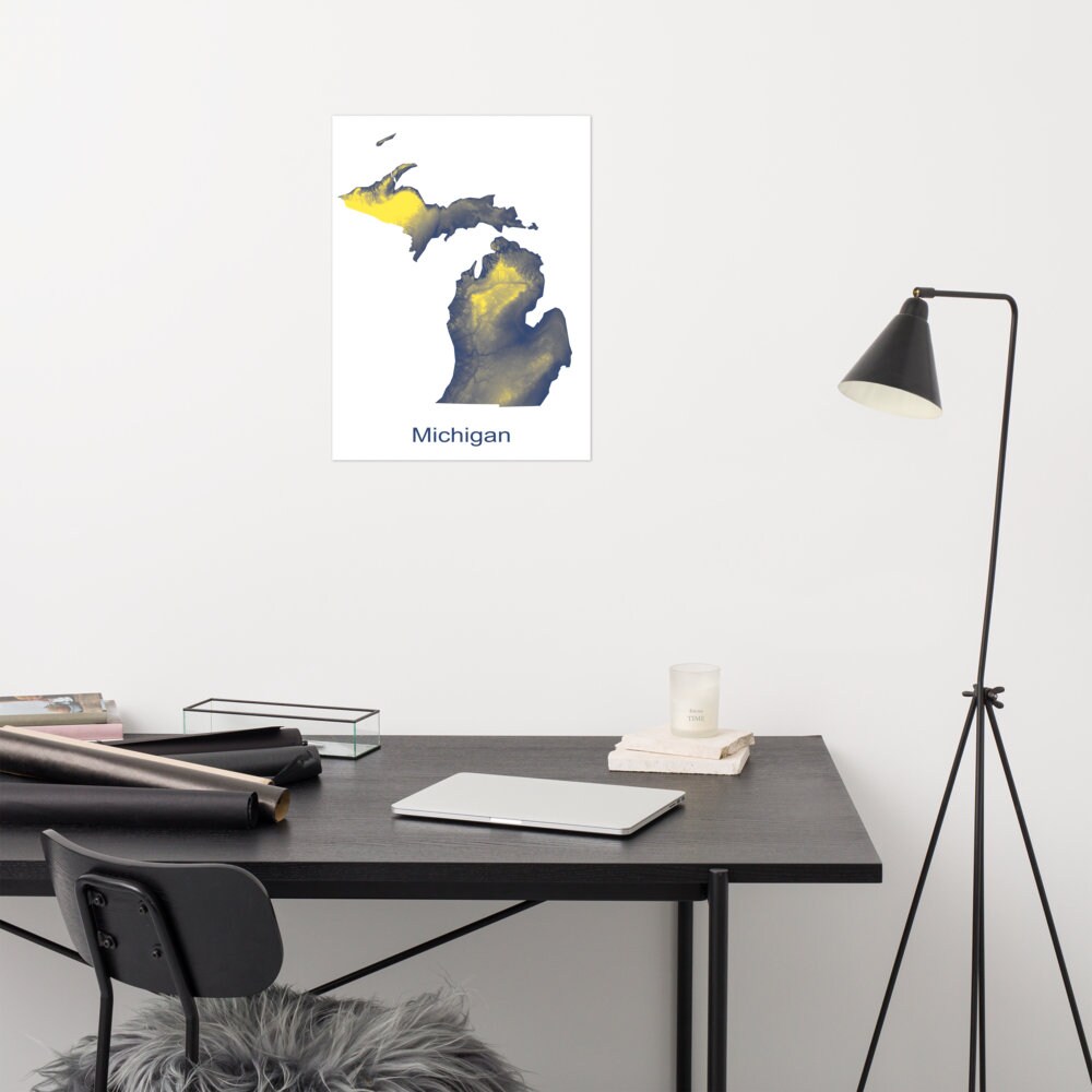 Map of Michigan - Michigan Map Poster - Michigan Map Print, Available ...