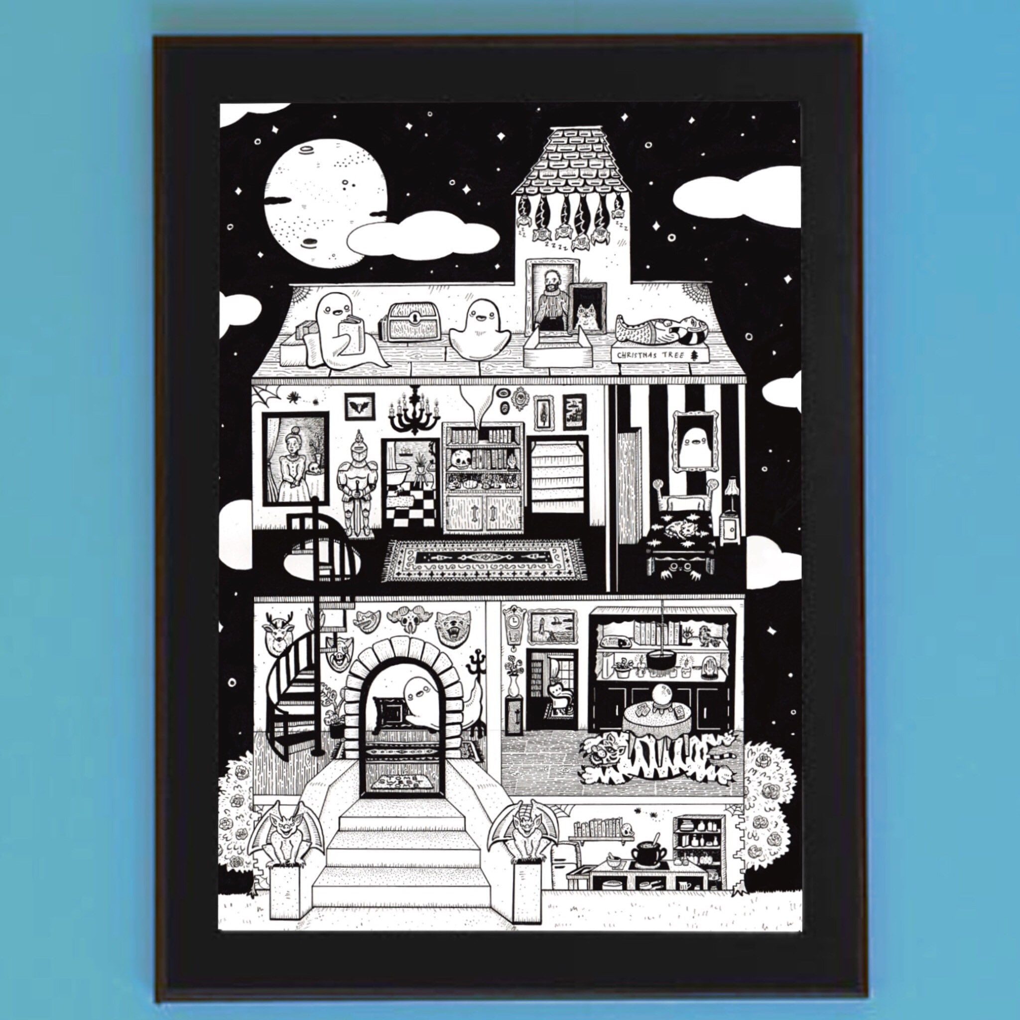 Inside A Haunted House Drawing