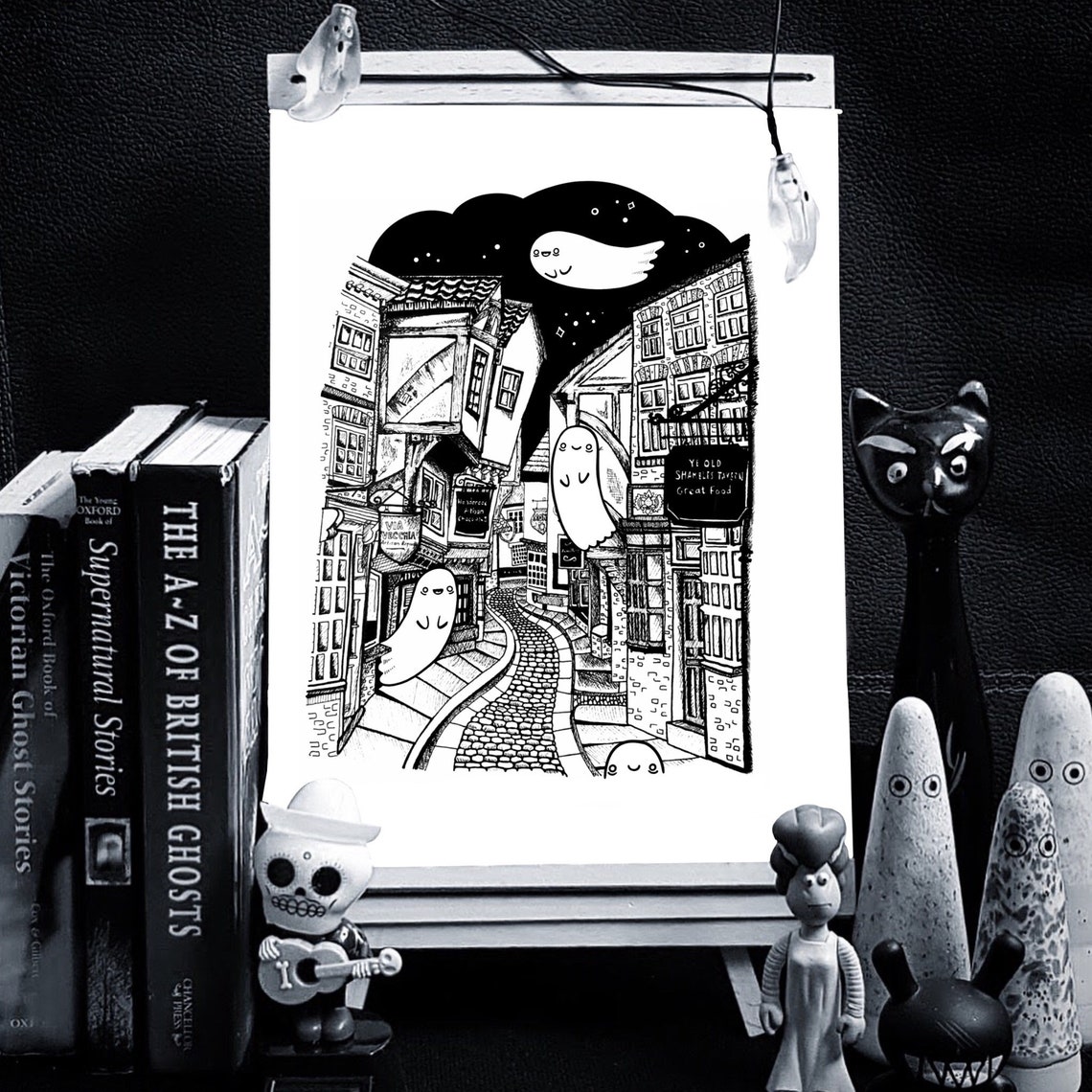 Haunted York the Shambles Black and White A4 Art Print - Etsy UK