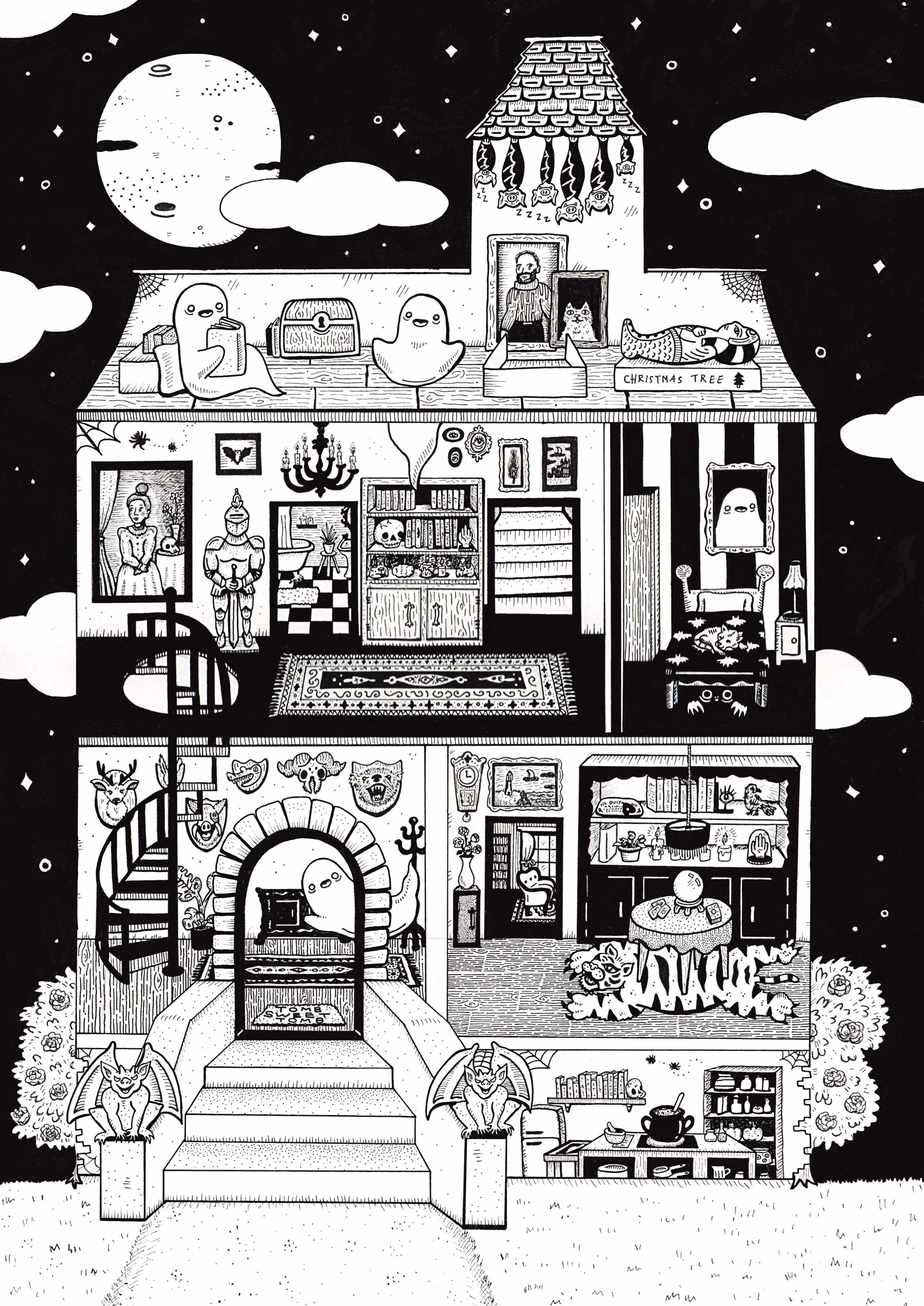 Haunted House Drawing Inside