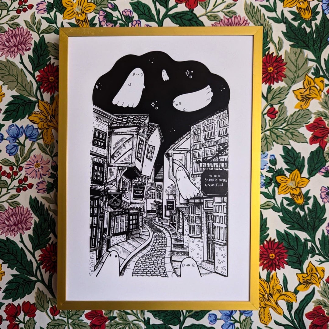 Haunted York, the Shambles Black and White A4 Art Print - Etsy UK