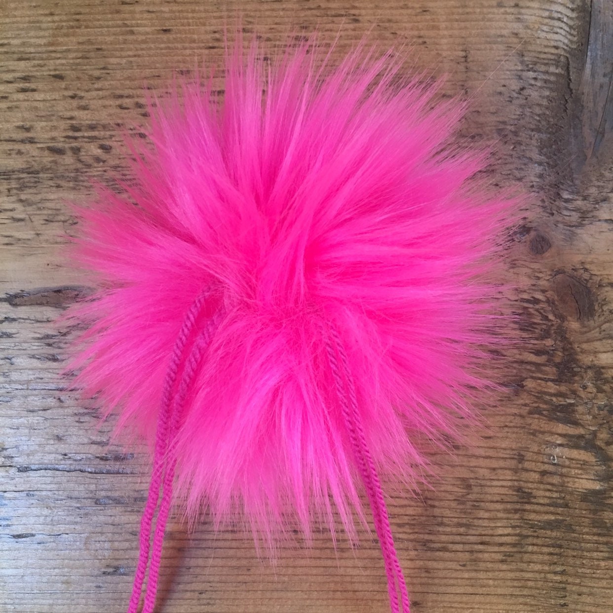 Shocking Pink Faux Fur Pom Pom Handmade in UK Hand - Etsy UK