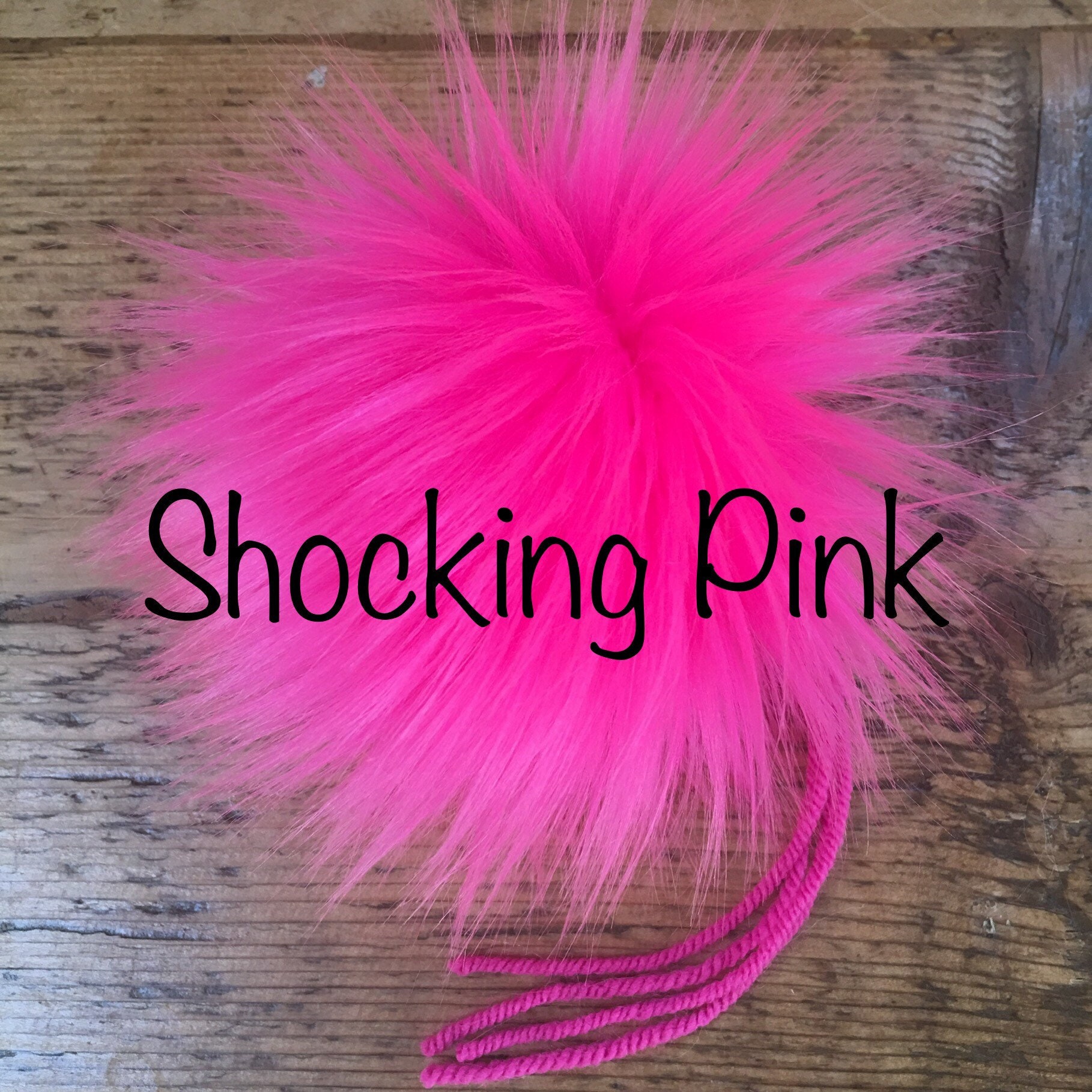 Shocking Pink Faux Fur Pom Pom Handmade in UK Hand - Etsy UK