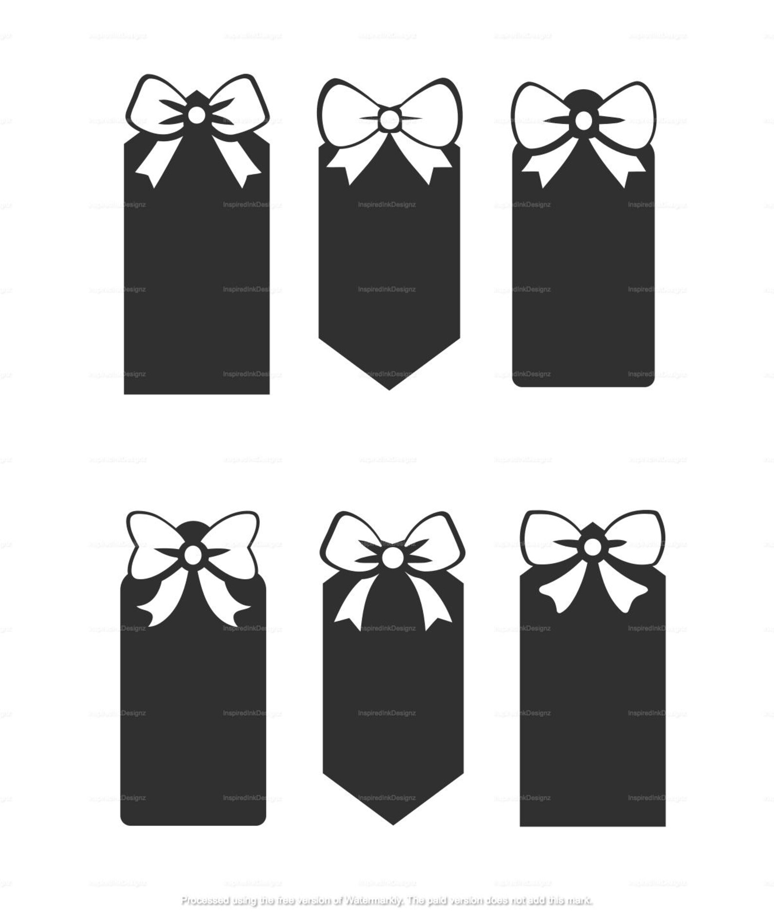 Bow Gft Tag Template Bundle: SVG & PNG - Etsy