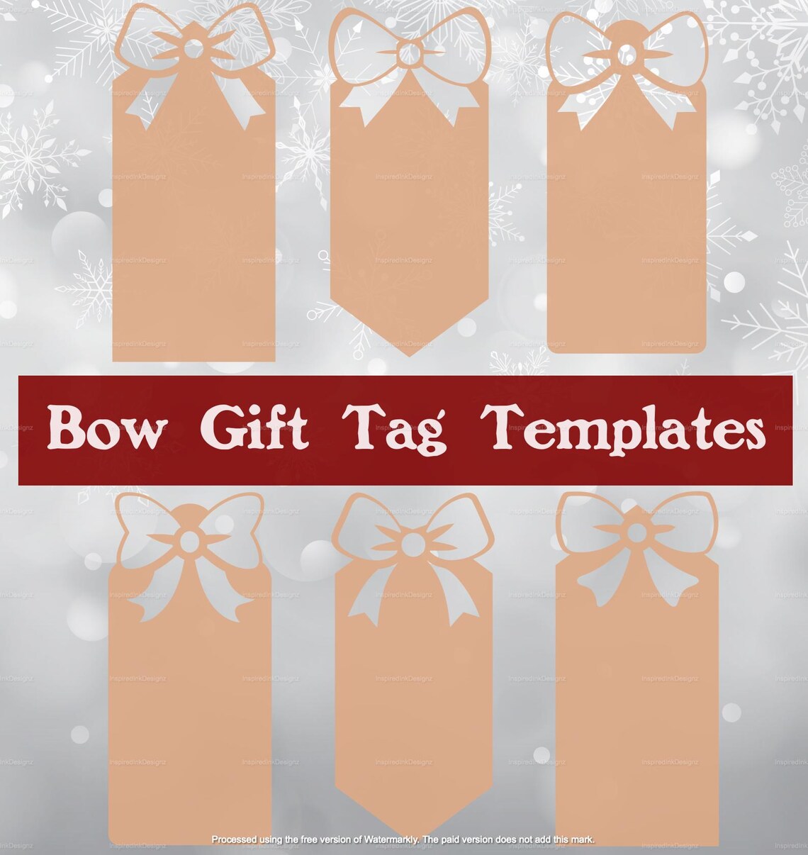 Bow Gft Tag Template Bundle: SVG & PNG - Etsy