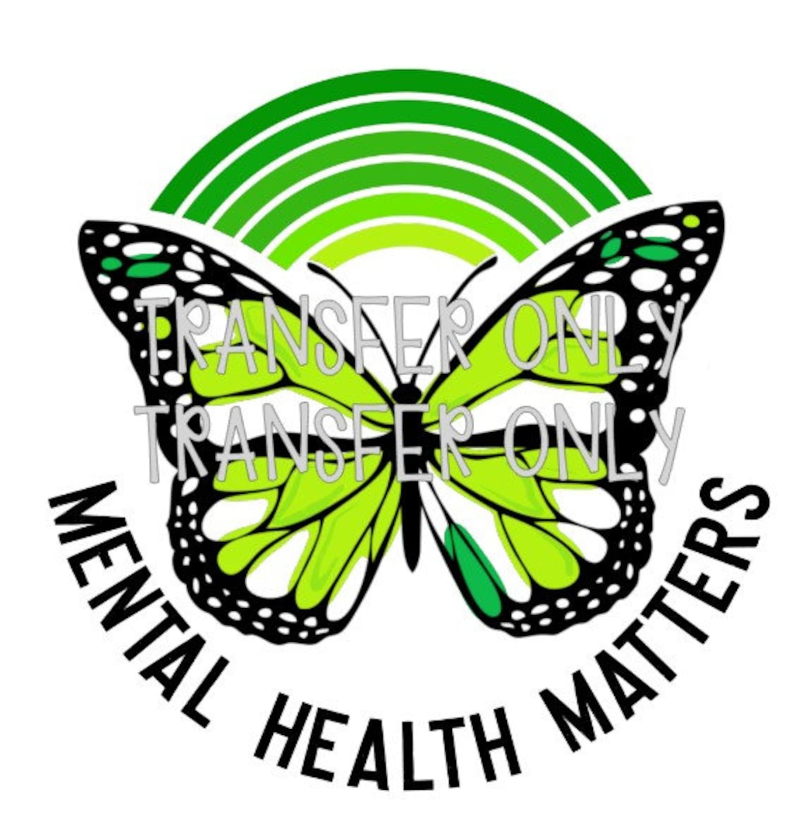 Mental Health Matters Green Rainbow And Butterfly Sublimation Etsy