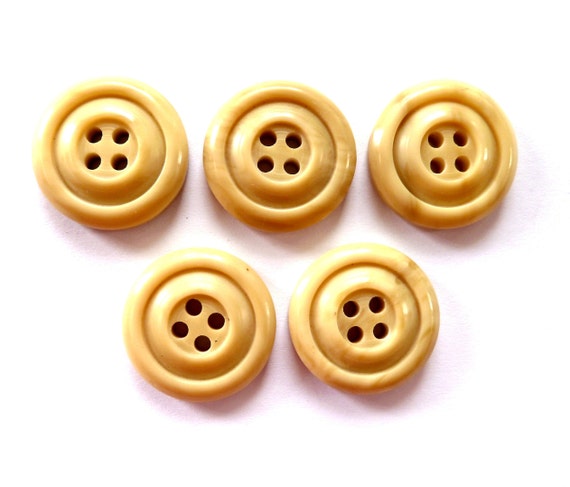 4 with Different Designs Beige Vegetable Ivory Buttons Collectibles Art ...