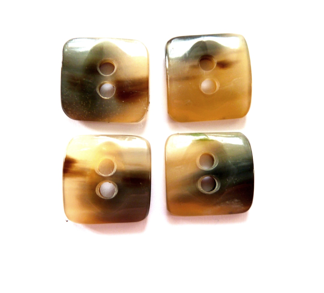 Square Horn Buttons 23mm Buttons 4 Natural Buttons Camel Coat Buttons ...