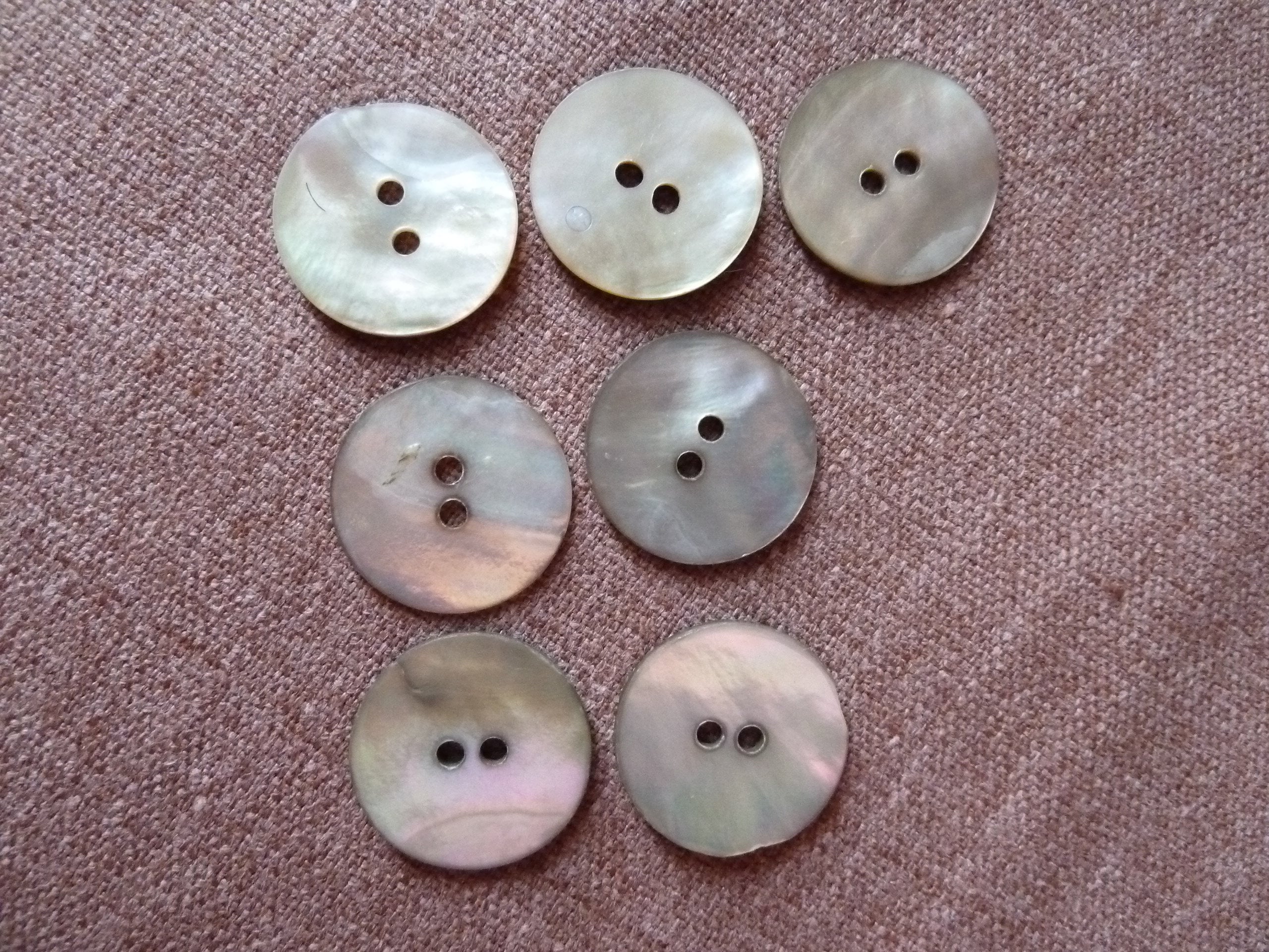 Gray Mother of Pearl Buttons Set of 3 Square Buttons and Set of 8 ...