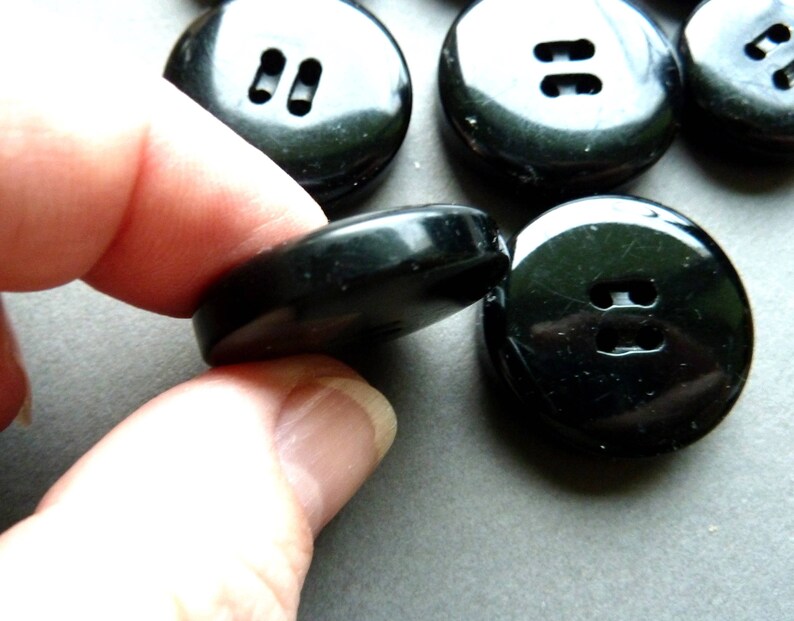 Black Art Deco Buttons Black Polish Buttons Set of Men's - Etsy