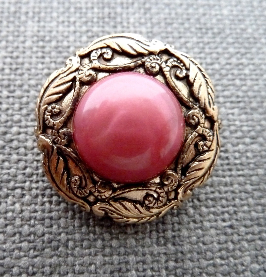 Pink Gold Button in the Clamour Style 1950s for Coat Vintage Style ...