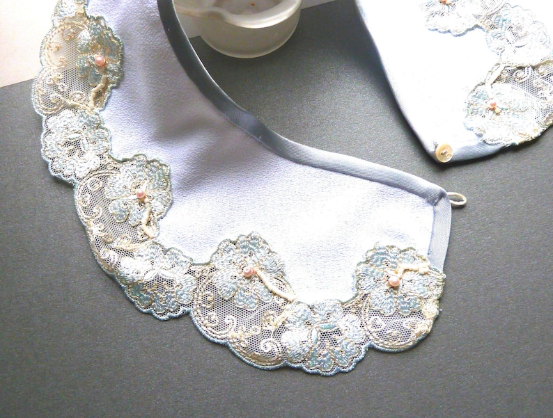 Bright White Collar Vintage Lace Collar French Lace Collar Handmade ...